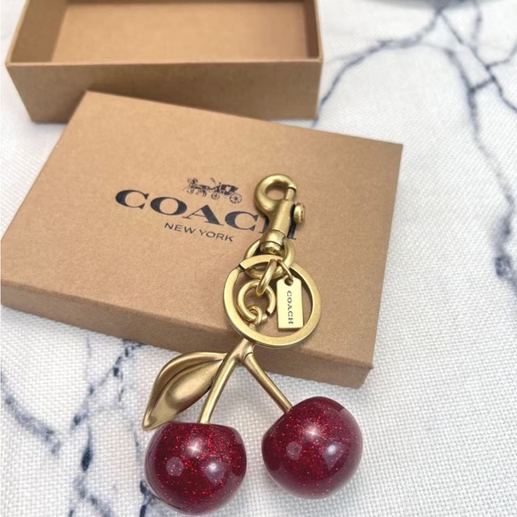 Coach | Accessories | Coach Cherry Key Holder In Sparkling Red And Gold ...